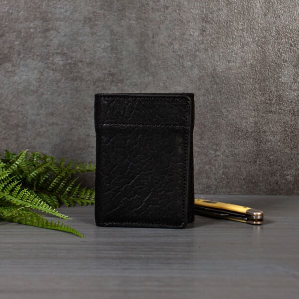 Black Bison Trifold Wallet• Handcrafted in the USA • Duvall Leather